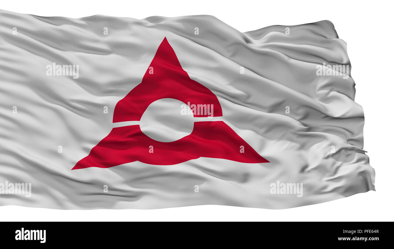 Ube City Flag, Japan, Yamaguchi Prefecture, Isolated On White ...