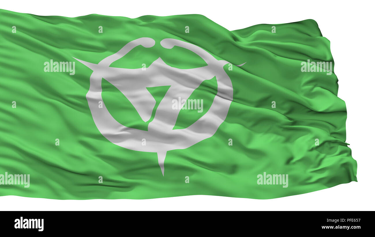 Uozu City Flag, Japan, Toyama Prefecture, Isolated On White Background ...