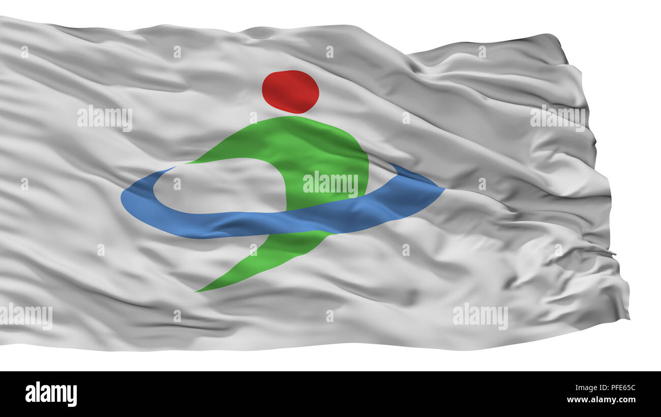 Uruma City Flag, Japan, Okinawa Prefecture, Isolated On White ...