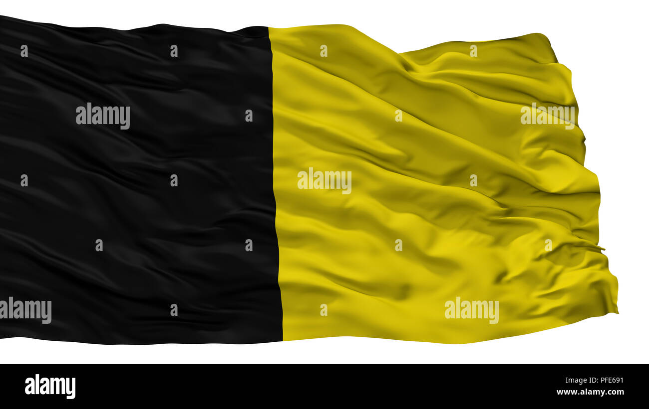 Mauren City Flag, Liechtenstein, Isolated On White Background Stock ...