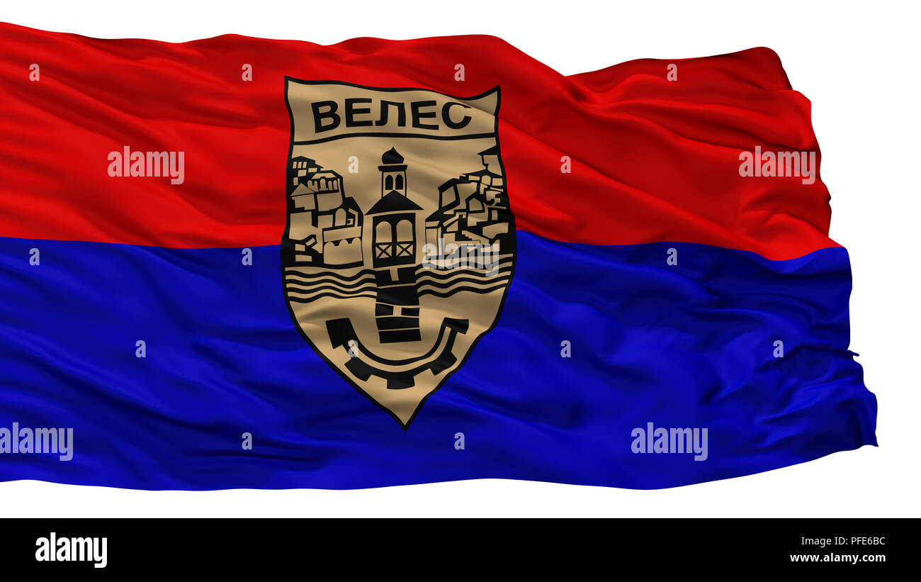 Veles Municipality City Flag, Macedonia, Isolated On White Background ...