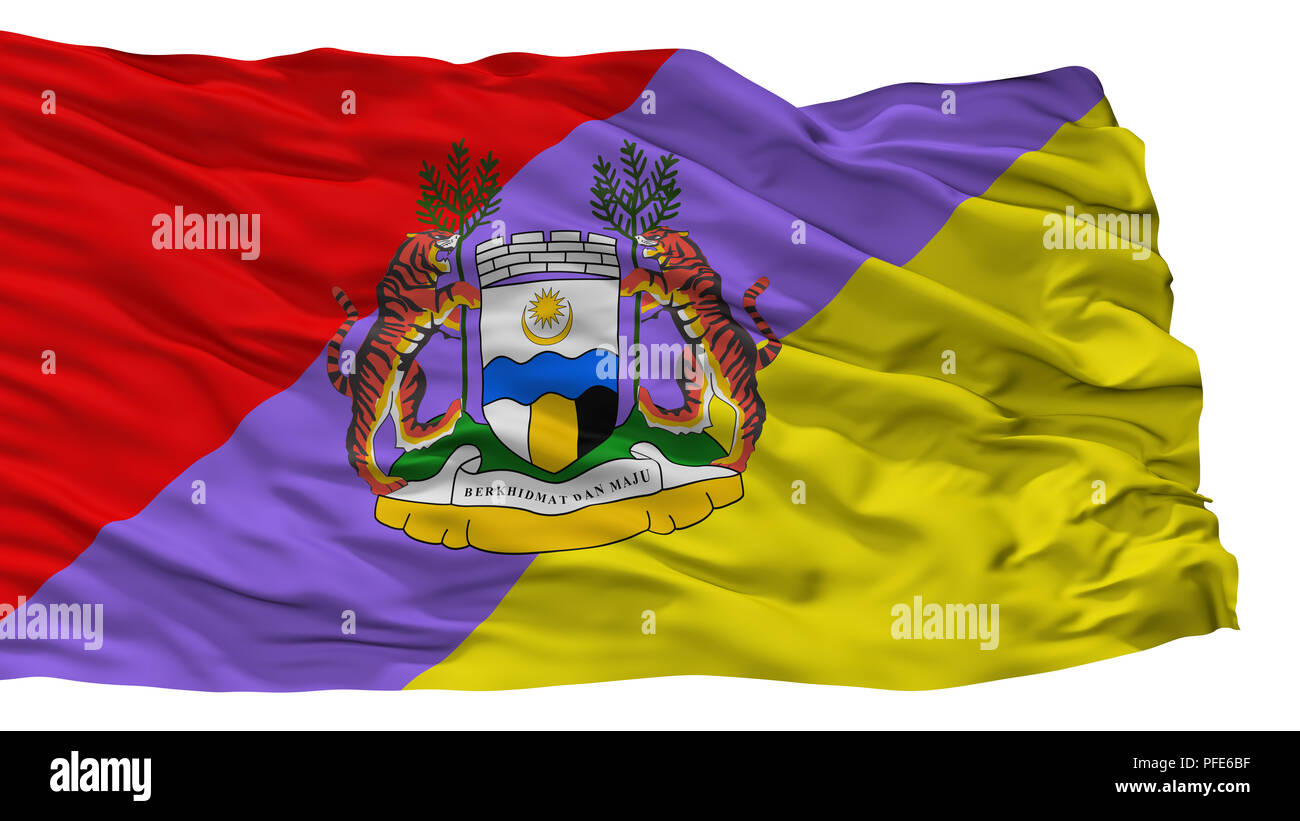 Ipoh City Flag, Malaysia, Perak State, Isolated On White Background ...