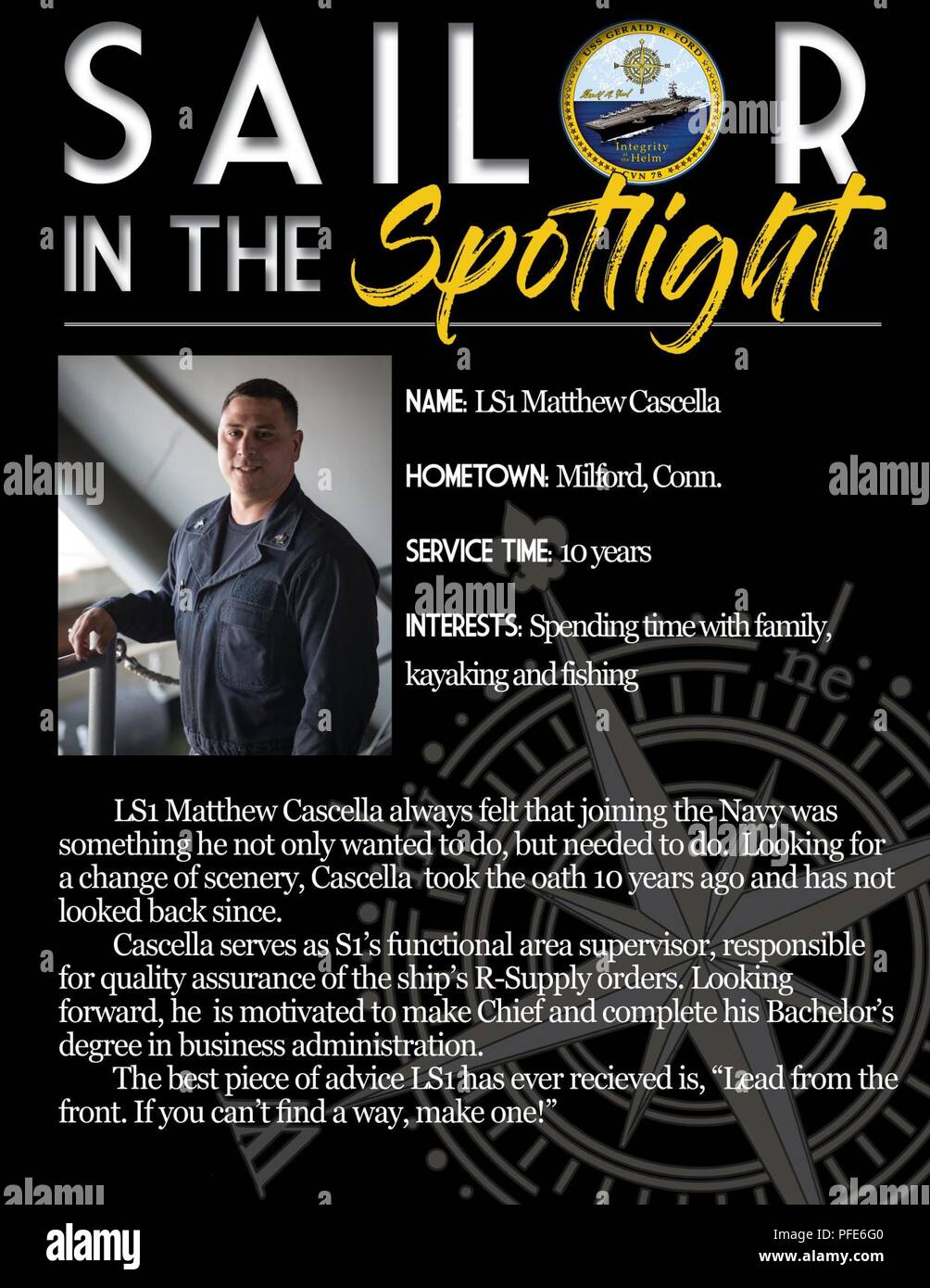 USS Gerald R. Ford (CVN 78) Supply S-1 Division In the Spotlight Stock ...