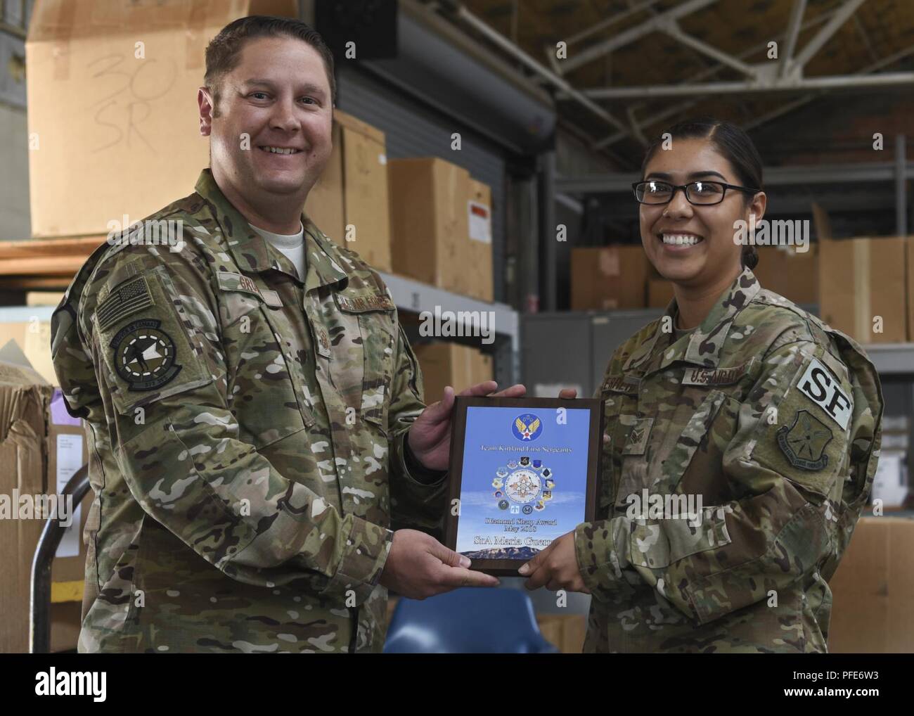 Senior Airman Maria Guerrero, 377th Security Support Squadron supply ...