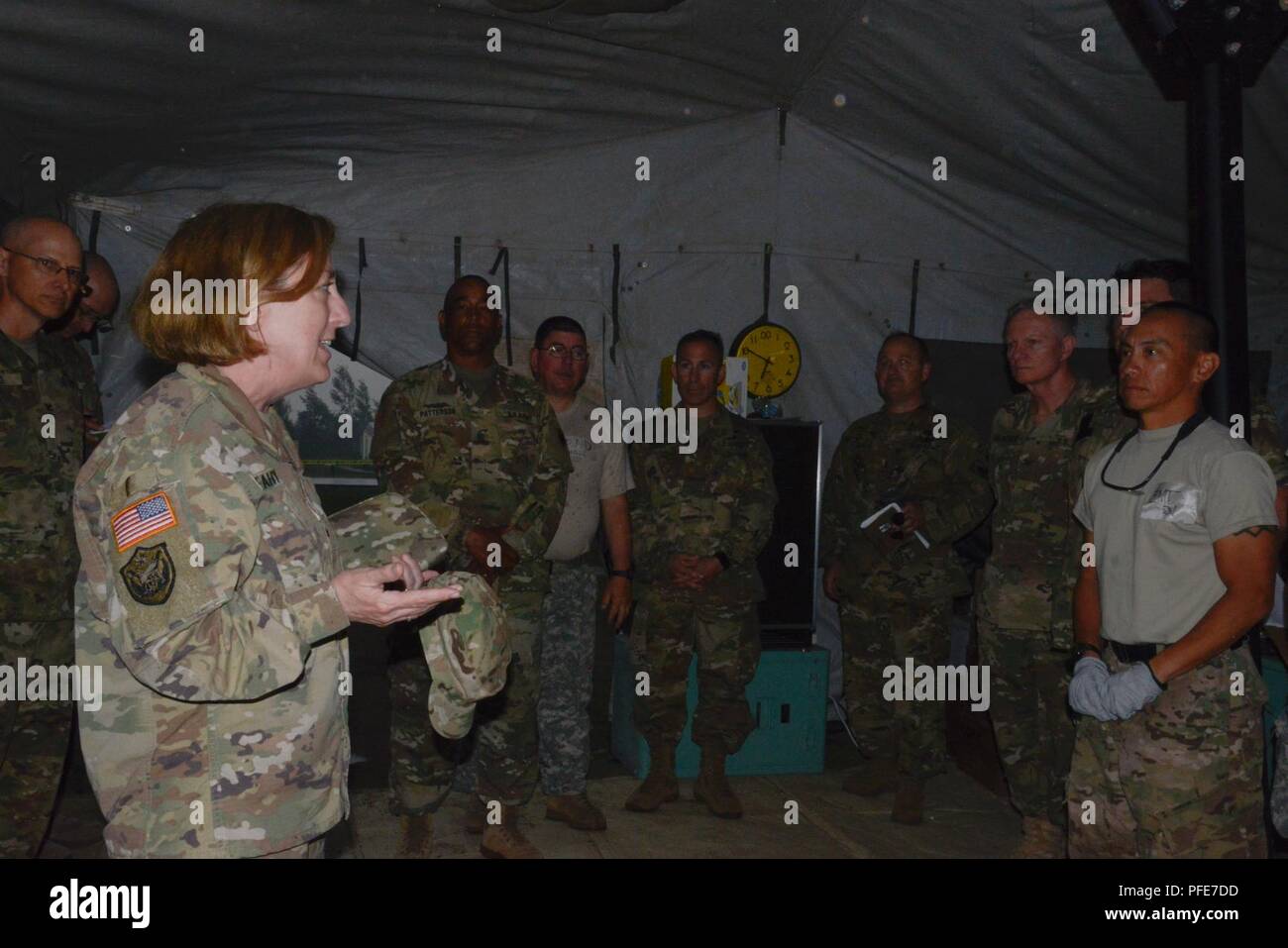 U.S. Army Brig. Gen. Kate Leahy, left, U.S. Army Europe Deputy ...
