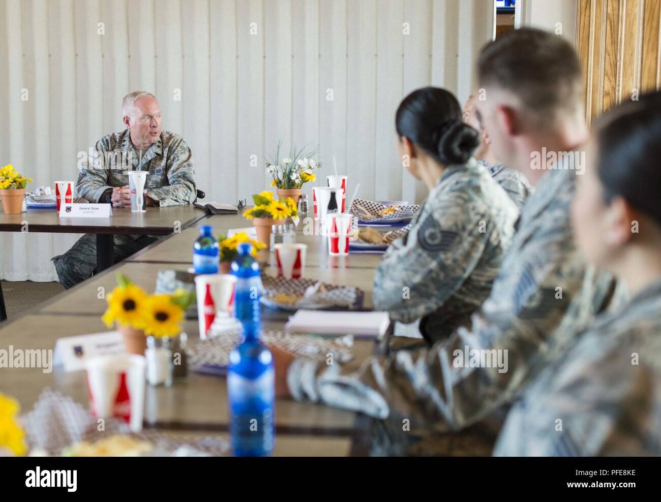 Maj. Gen. Fred Stoss, 20th Air Force commander, has lunch with private ...