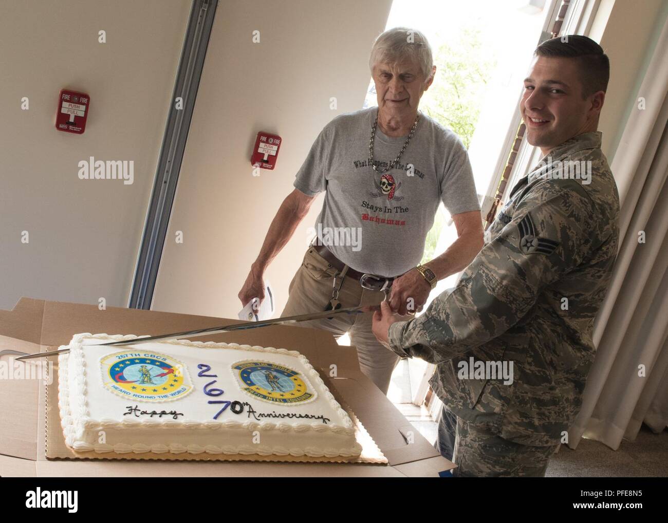 Current and former Airmen of the 267th Intelligence Squadron joined together with leadership ...