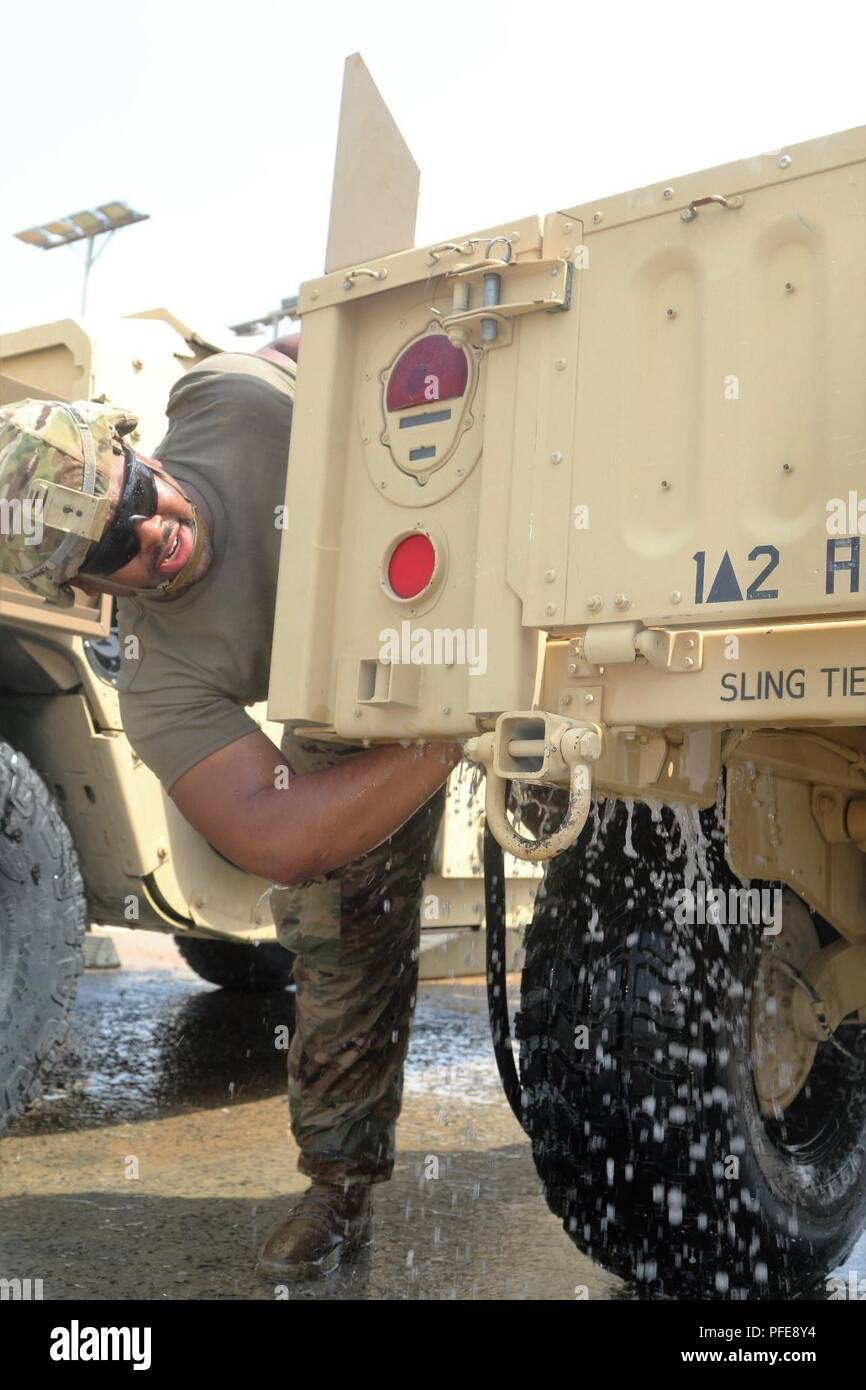 CAMP PATRIOT, Kuwait — Spc. Maleec Blakney, with 2nd Armored Brigade ...
