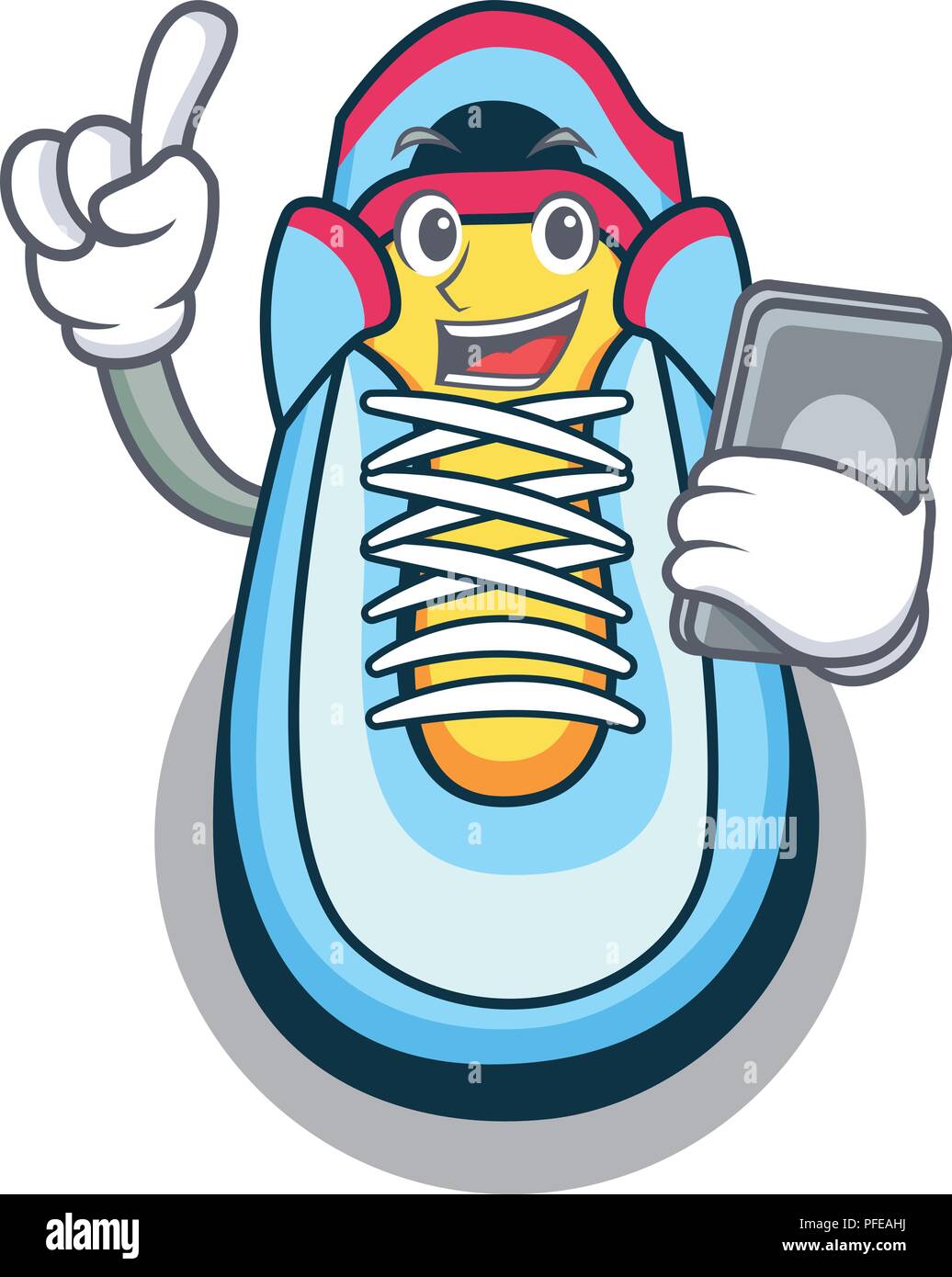 With phone classic sneaker character style Stock Vector Image & Art - Alamy