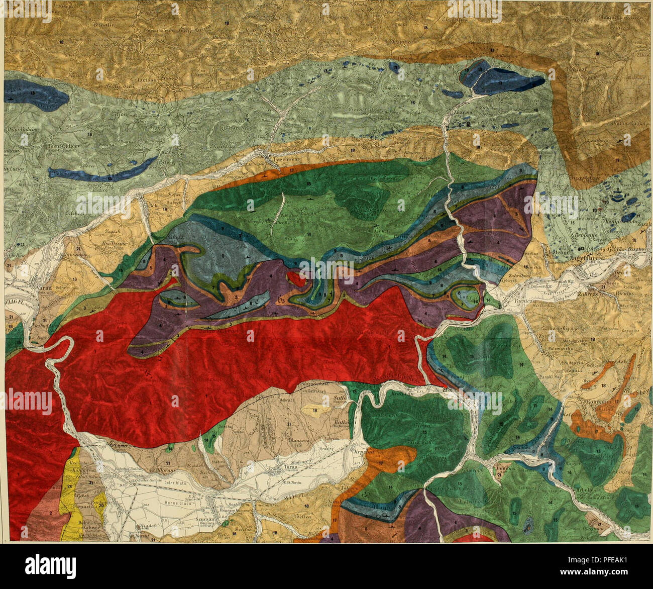 This geological map details the strata of the Klein-Krivan mountains ...