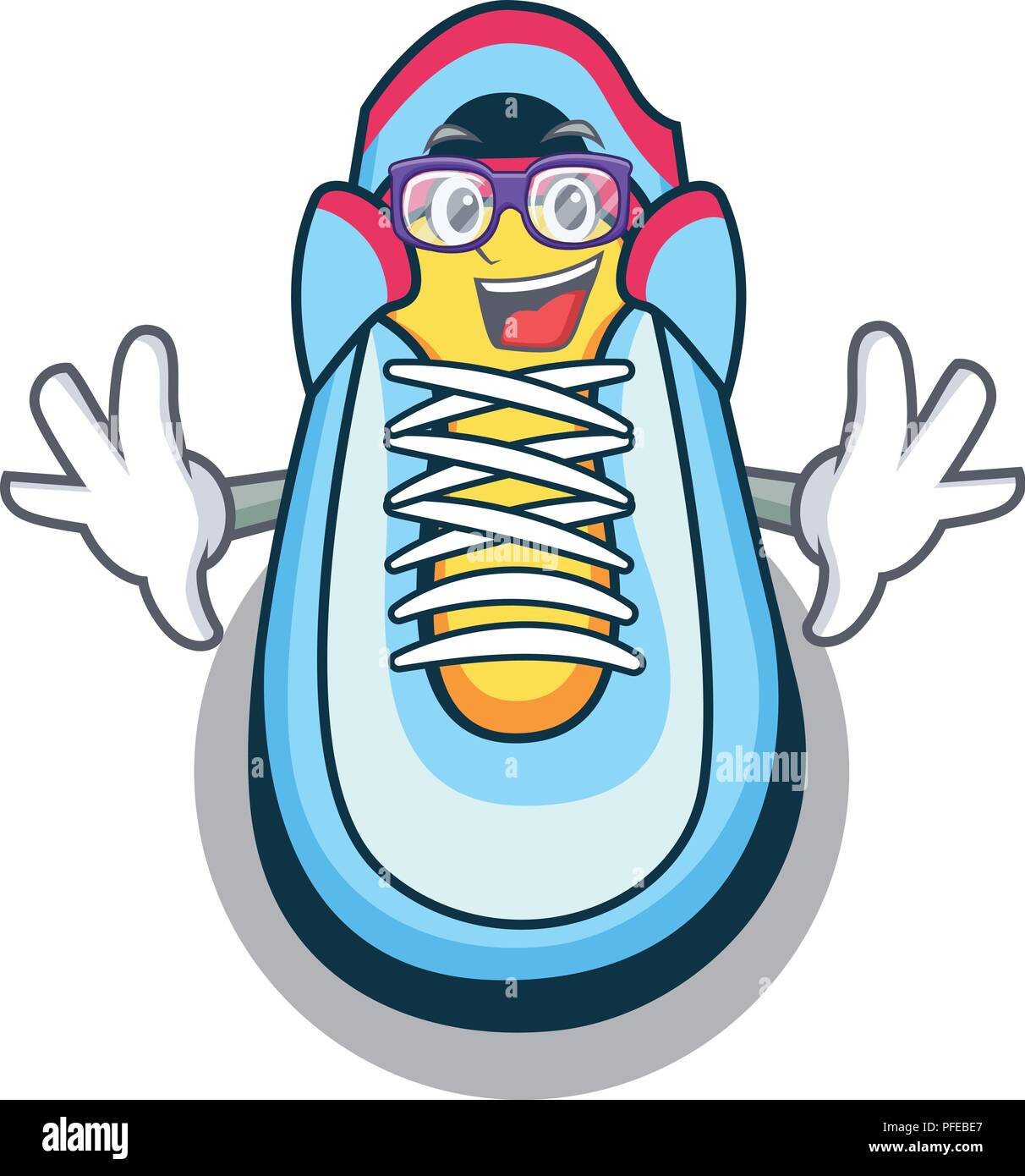 Geek cartoon pair of casual sneakers Stock Vector Image & Art - Alamy