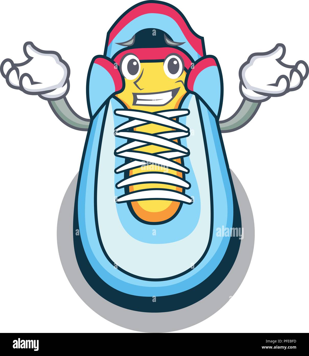 Grinning cartoon pair of casual sneakers Stock Vector Image & Art - Alamy