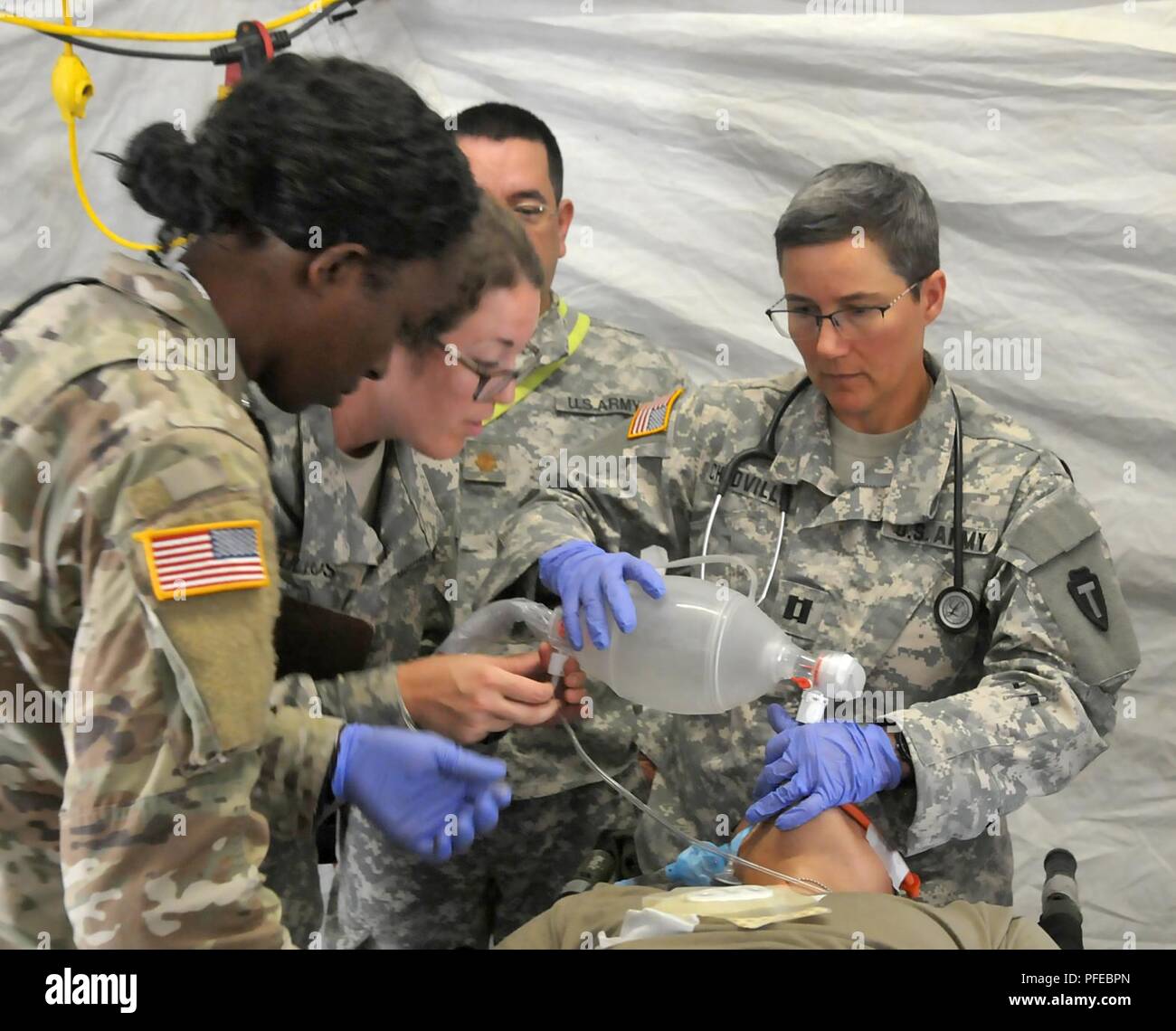 Soldiers of Medical Company C, 949th Brigade Support Battalion of the ...