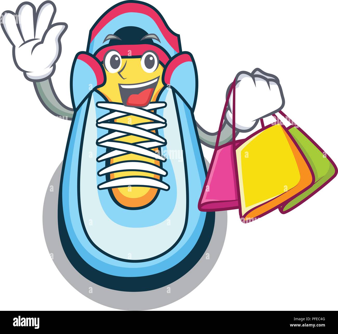 Shopping cartoon pair of casual sneakers Stock Vector Image & Art - Alamy