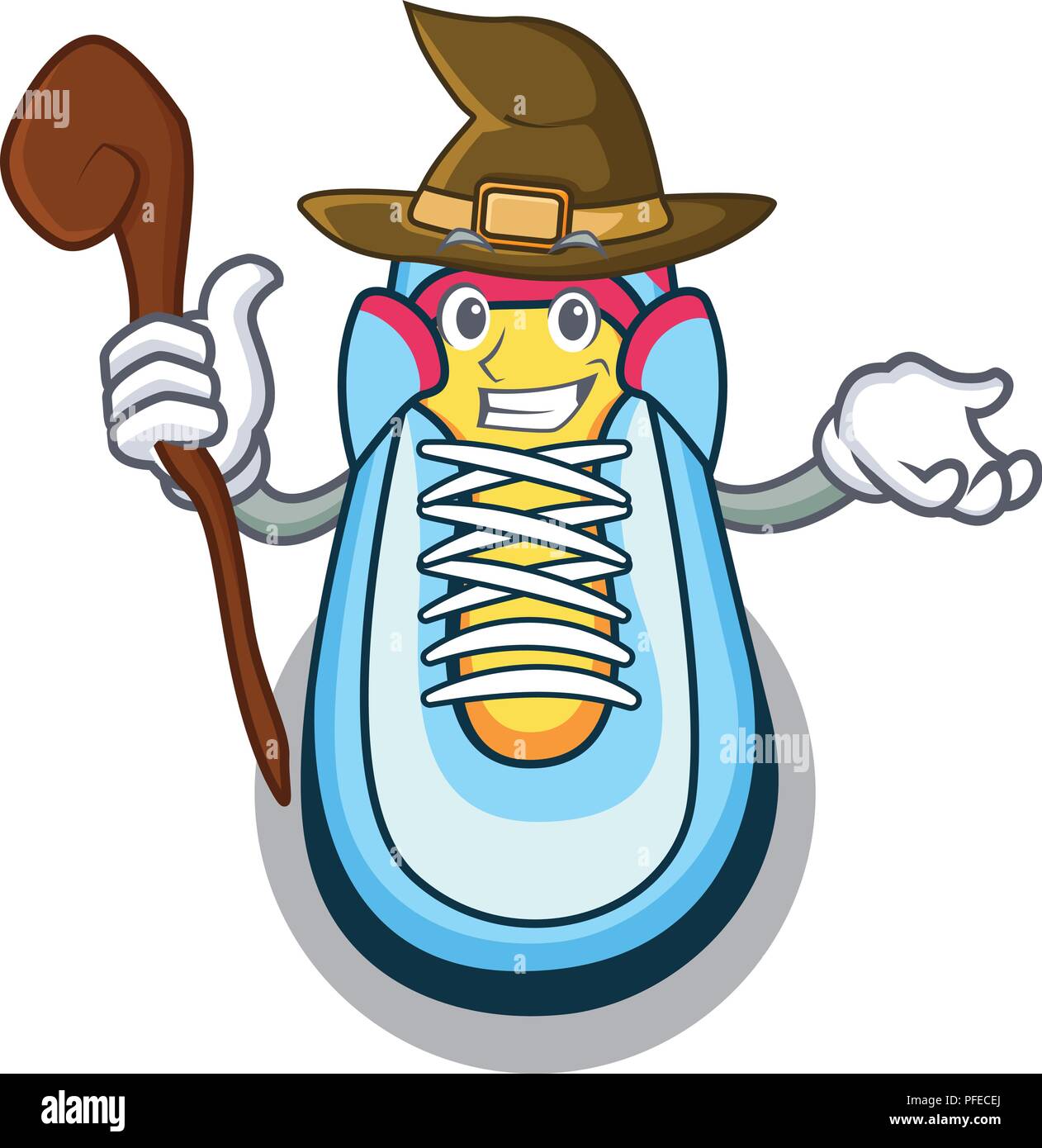 Witch cartoon sneaker with rubber toe Stock Vector Image & Art - Alamy
