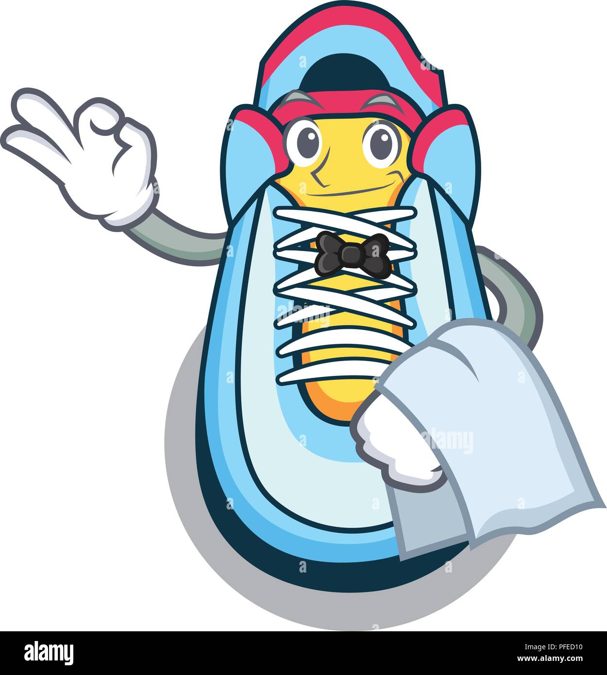 Waiter cartoon sneaker with rubber toe Stock Vector Image & Art - Alamy