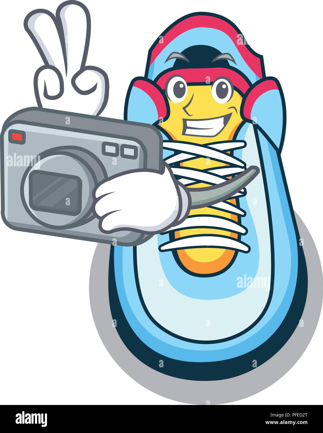 Photographer cartoon sneaker with rubber toe Stock Vector Image & Art ...