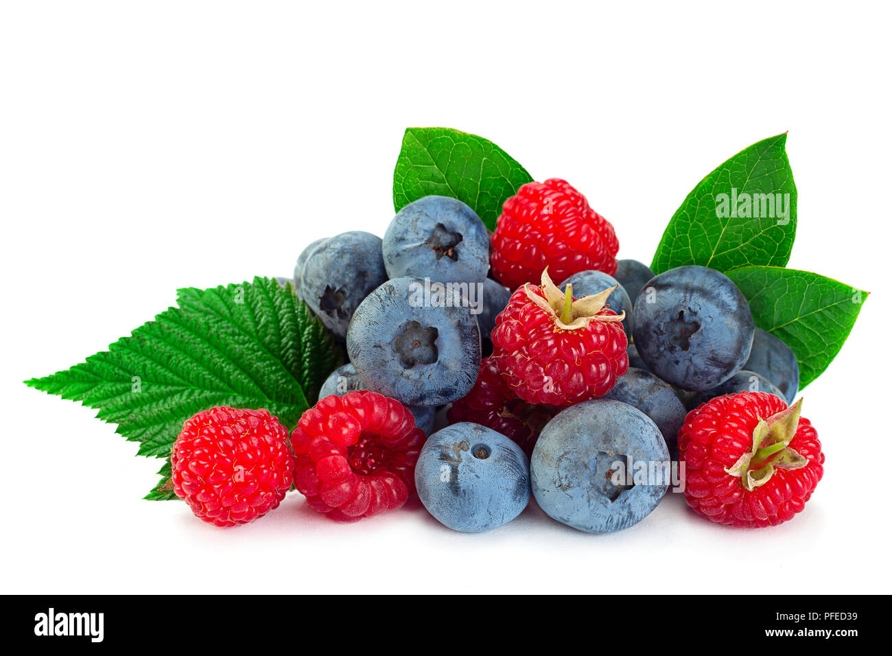 Mix berry with blackberry closeup isolated on white background Stock ...