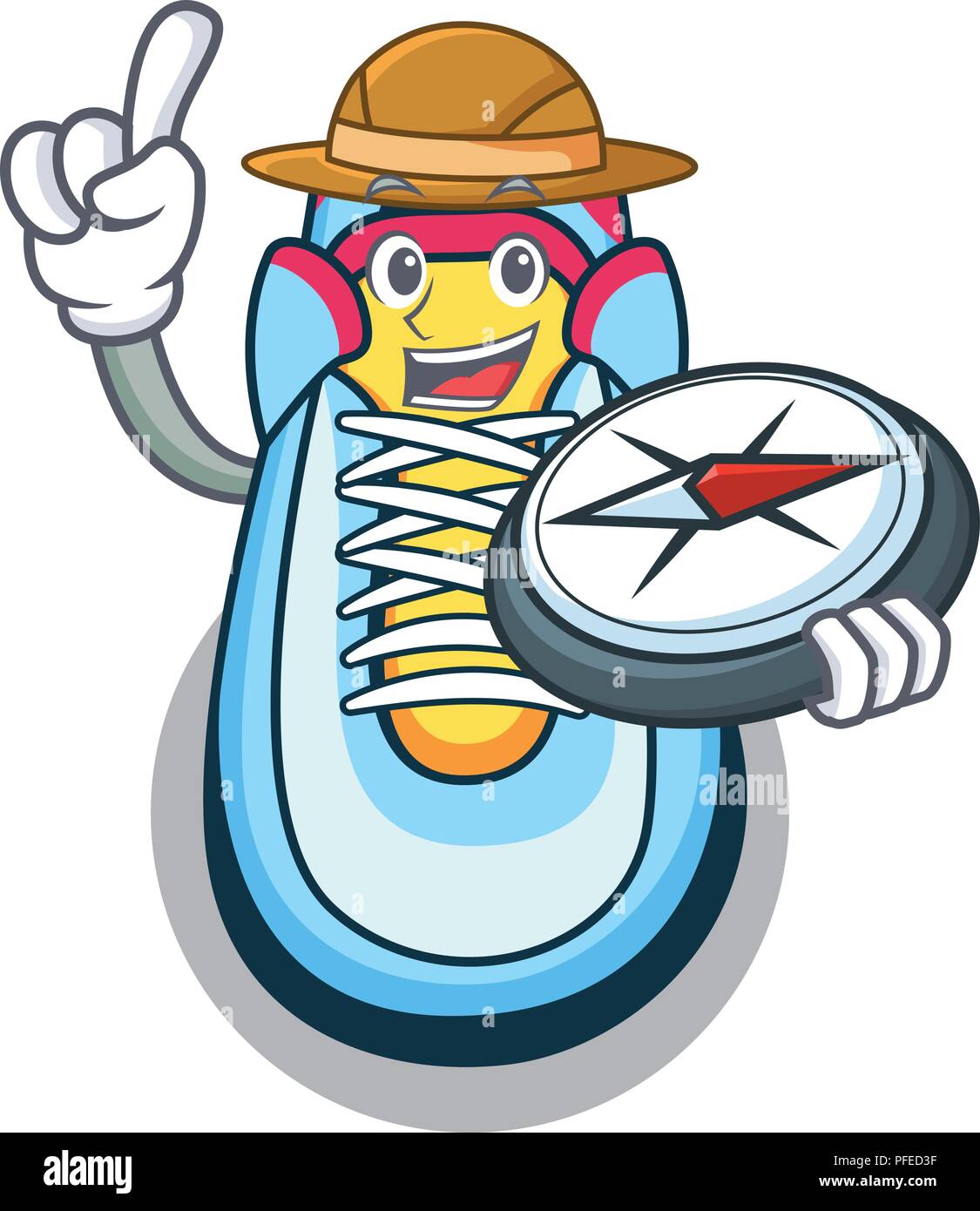 Explorer cartoon sneaker with rubber toe Stock Vector Image & Art - Alamy