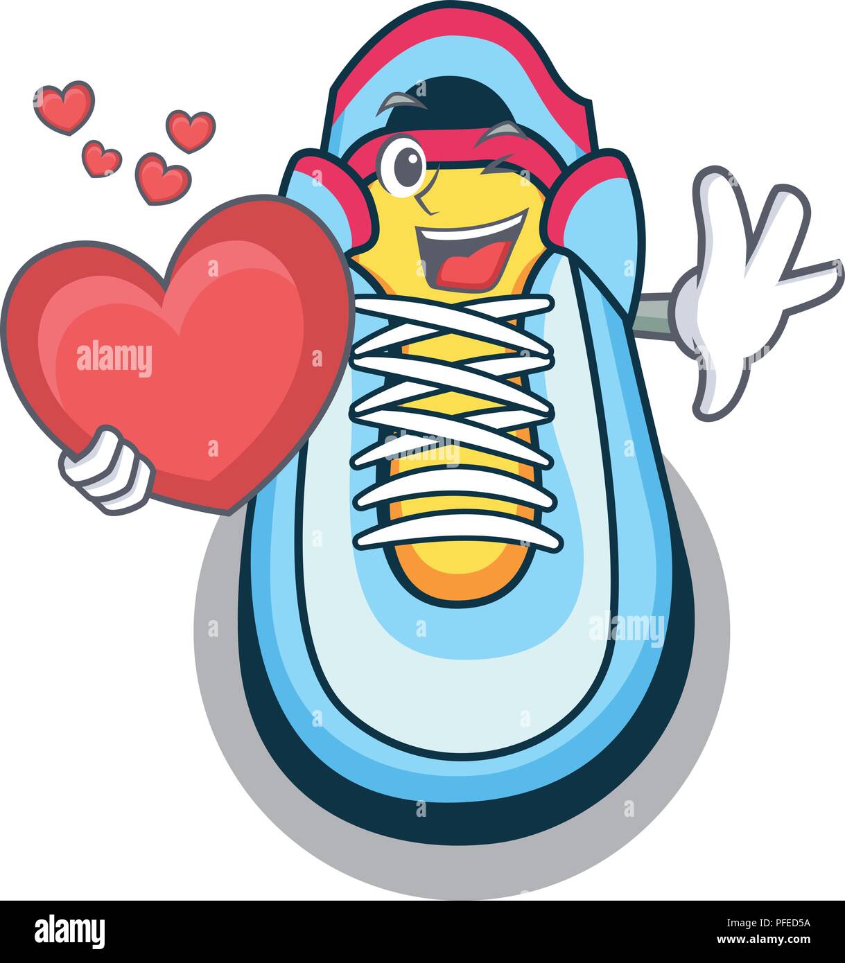 With heart cartoon sneaker with rubber toe Stock Vector Image & Art - Alamy