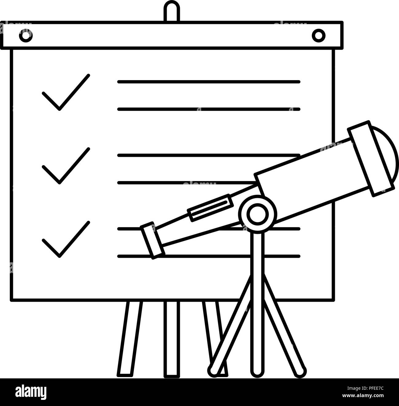 paperboard training with telescope vector illustration design Stock ...