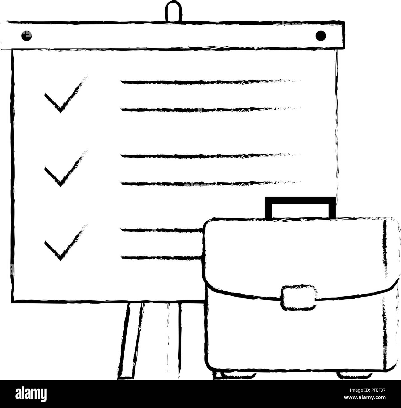 portfolio briefcase with paperboard vector illustration design Stock ...