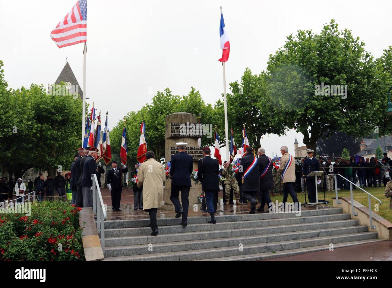Lt. Col. Shane Fletcher (center), commander of the Brigade Support ...