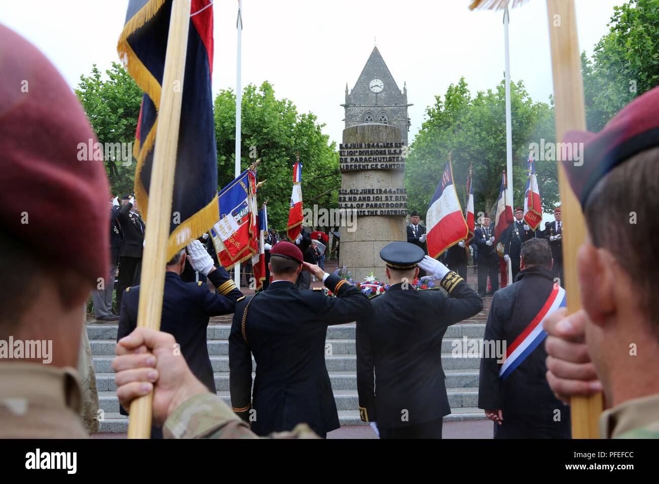Lt. Col. Shane Fletcher (center, left), commander of the Brigade ...