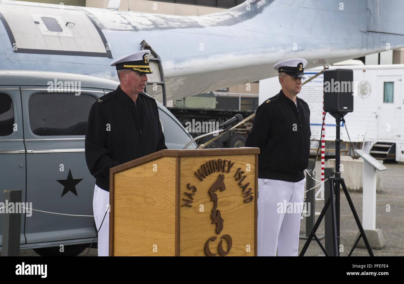 OAK HARBOR, Wash. (June 5, 2018) Capt. Geoffrey Moore, commanding ...