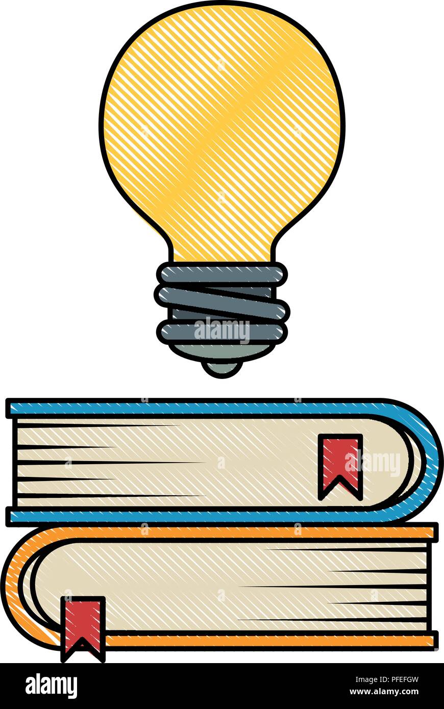 bulb light with books vector illustration design Stock Vector Image ...