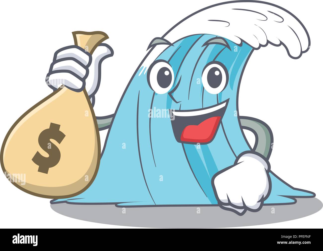 With money bag wave character cartoon style Stock Vector Image & Art ...