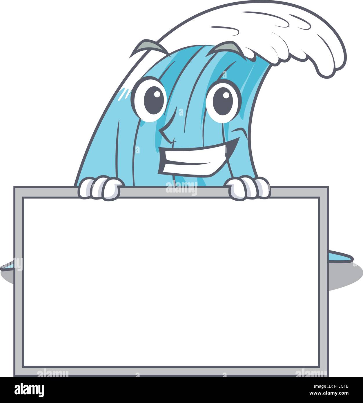 Grinning with board wave character cartoon style Stock Vector Image ...