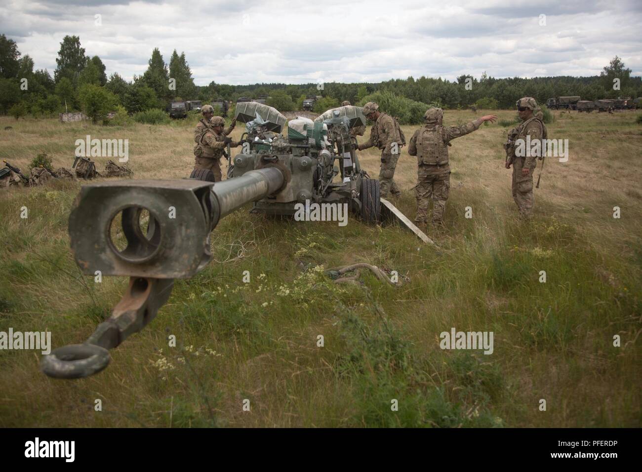 U.S. Army Soldiers assigned to Bulldog Battery, Field Artillery ...