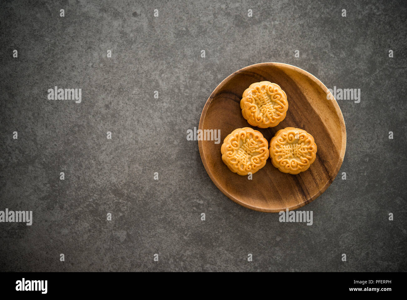 Traditional baked mooncakes is offered to friends or family during Mid ...