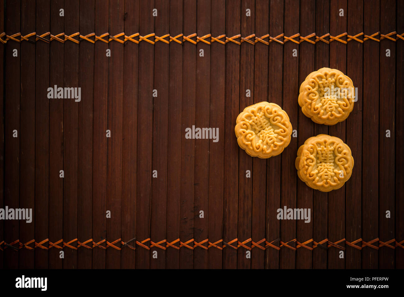 Traditional baked mooncakes is offered to friends or family during Mid ...