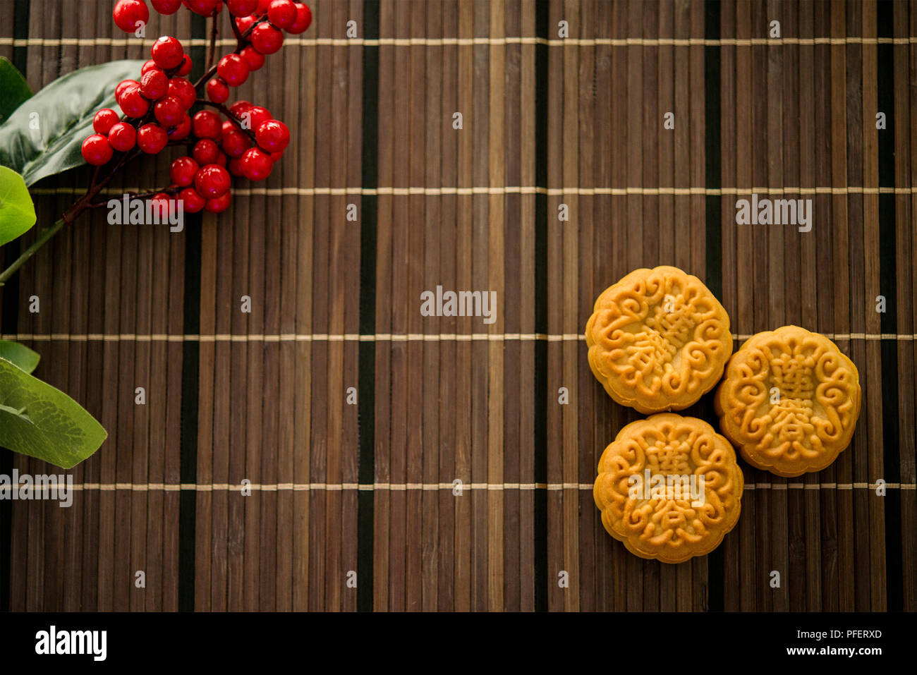 Traditional pastry mooncakes is eaten during the Mid-Autumn Festival ...