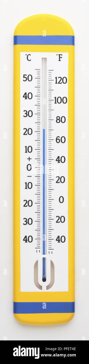 Thermometer showing fahrenheit and celsius measurements Stock Photo - Alamy