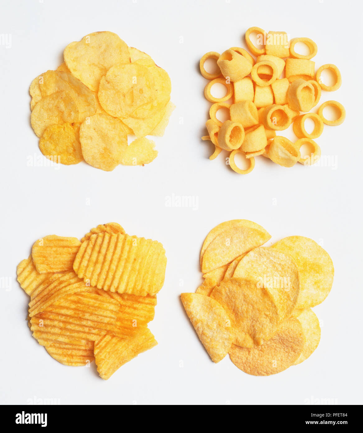 Four varieties of crisps Stock Photo - Alamy