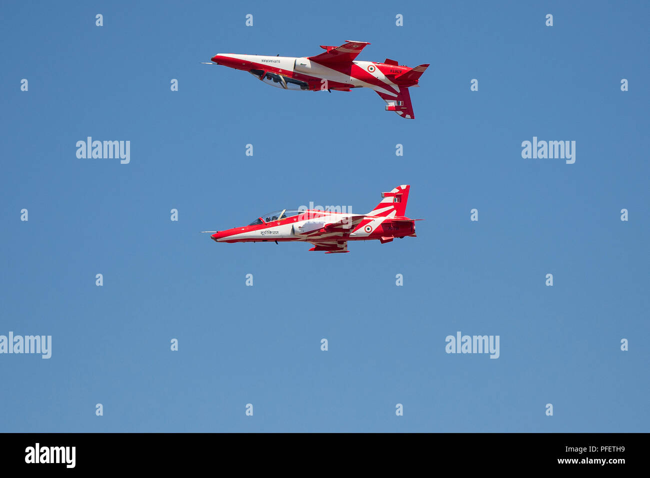 The image of Aerobatics display by the Indian Air Force Surya kiran ...