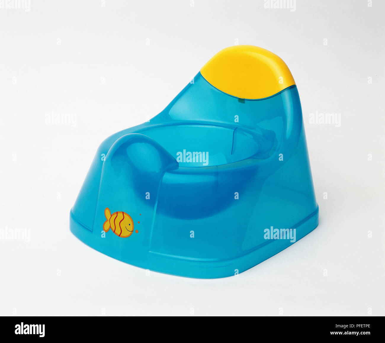 Blue and yellow potty, close up Stock Photo - Alamy