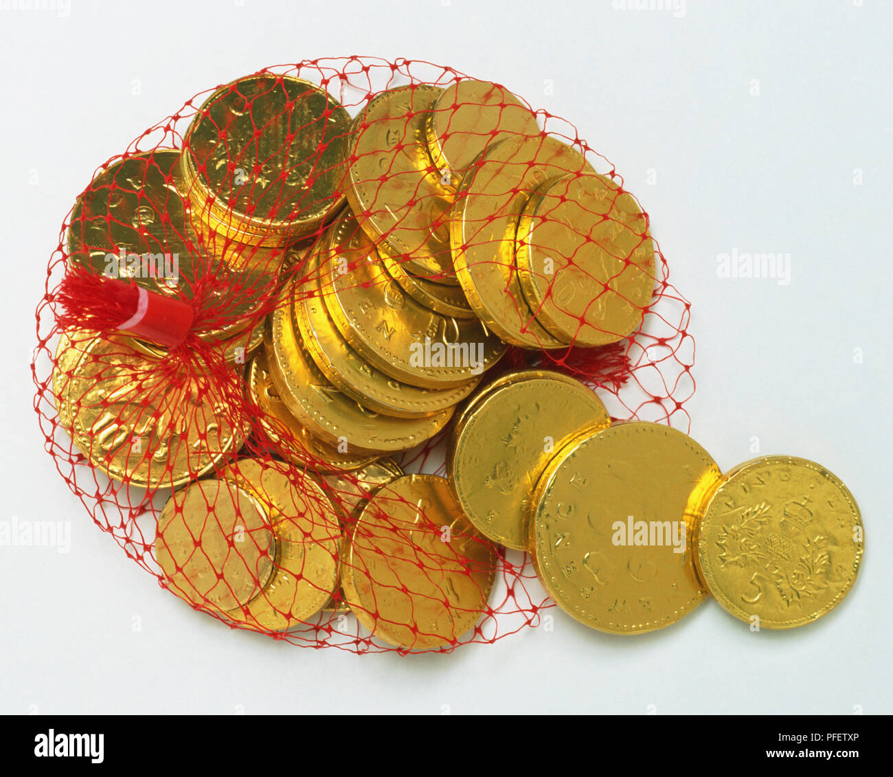 Bag chocolate coins hi-res stock photography and images - Alamy