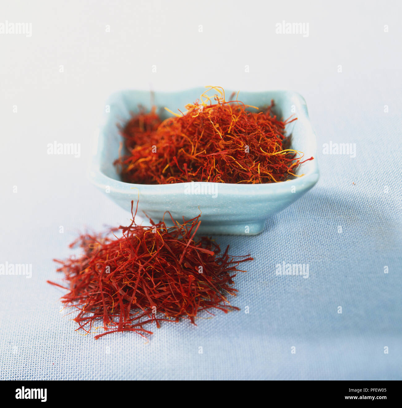Crocus sativus, two types of whole Saffron threads, Iranian Poshal and ...