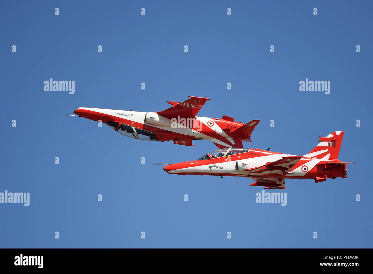 The image of Aerobatics display by the Indian Air Force Surya kiran ...
