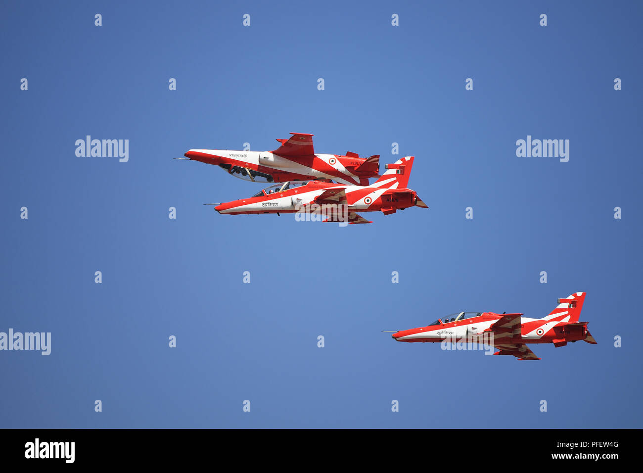 The image of Aerobatics display by the Indian Air Force Surya kiran ...