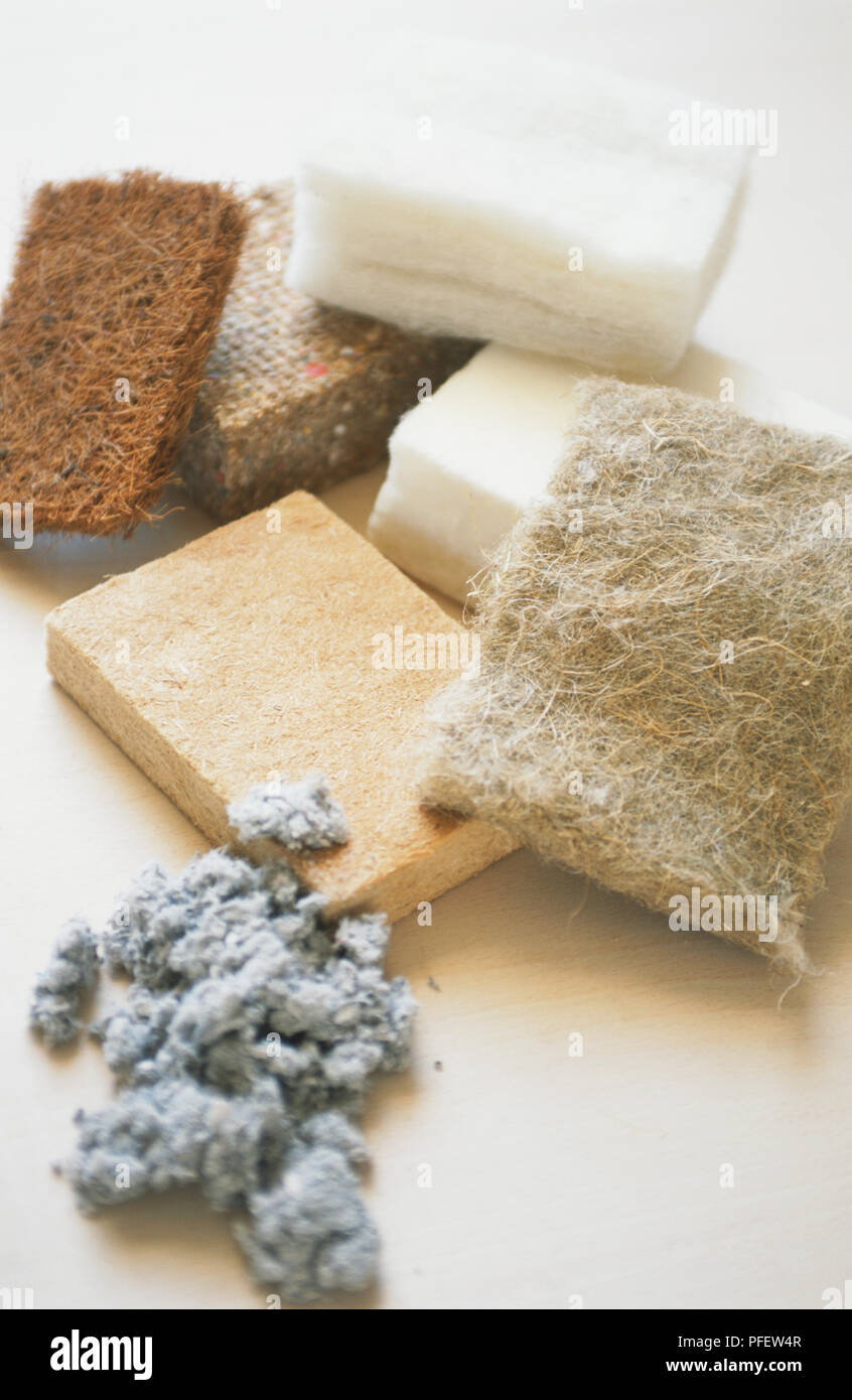 Samples of insulation materials Stock Photo - Alamy