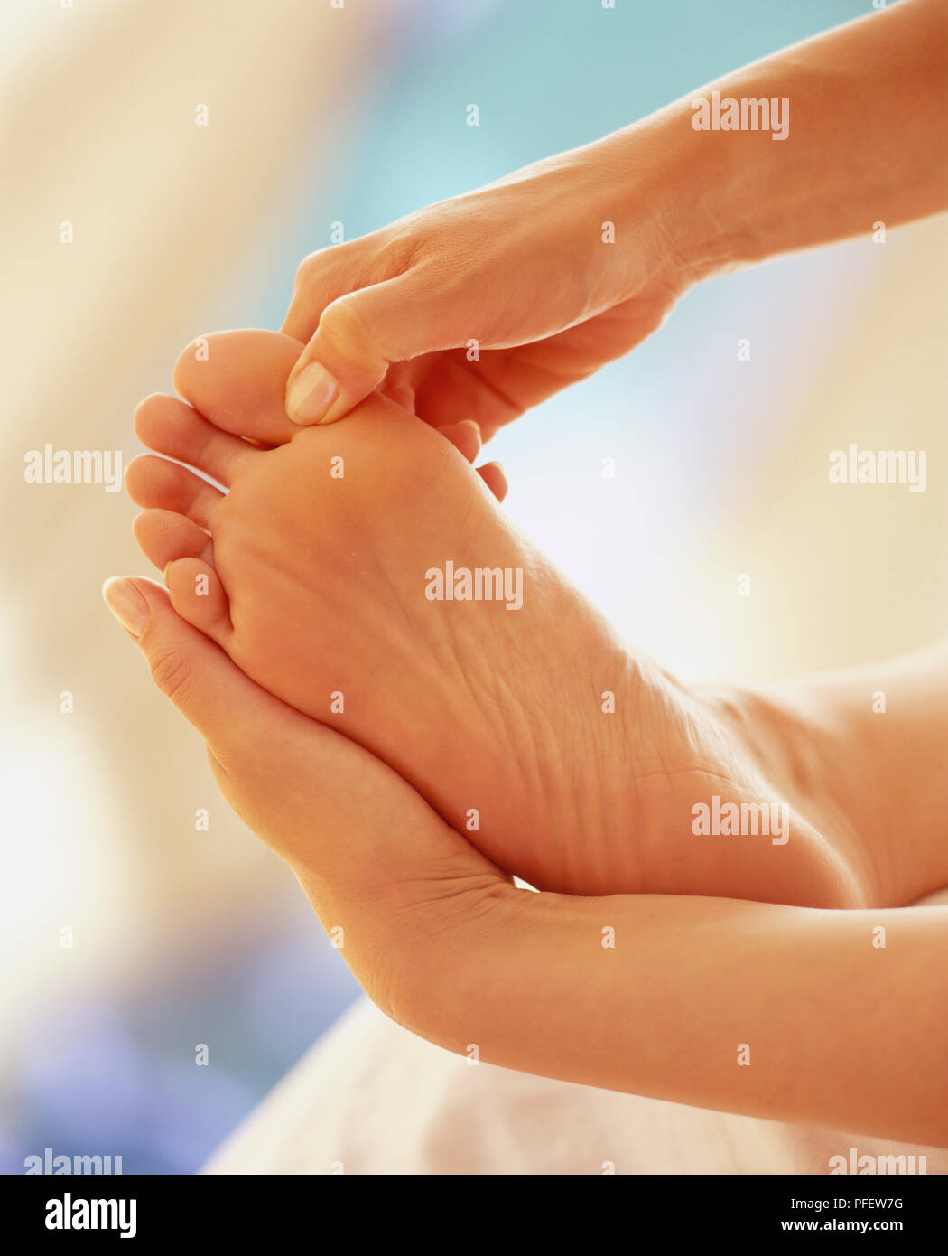 Resting foot on other leg, hook and back up, using thumb to walk passes ...