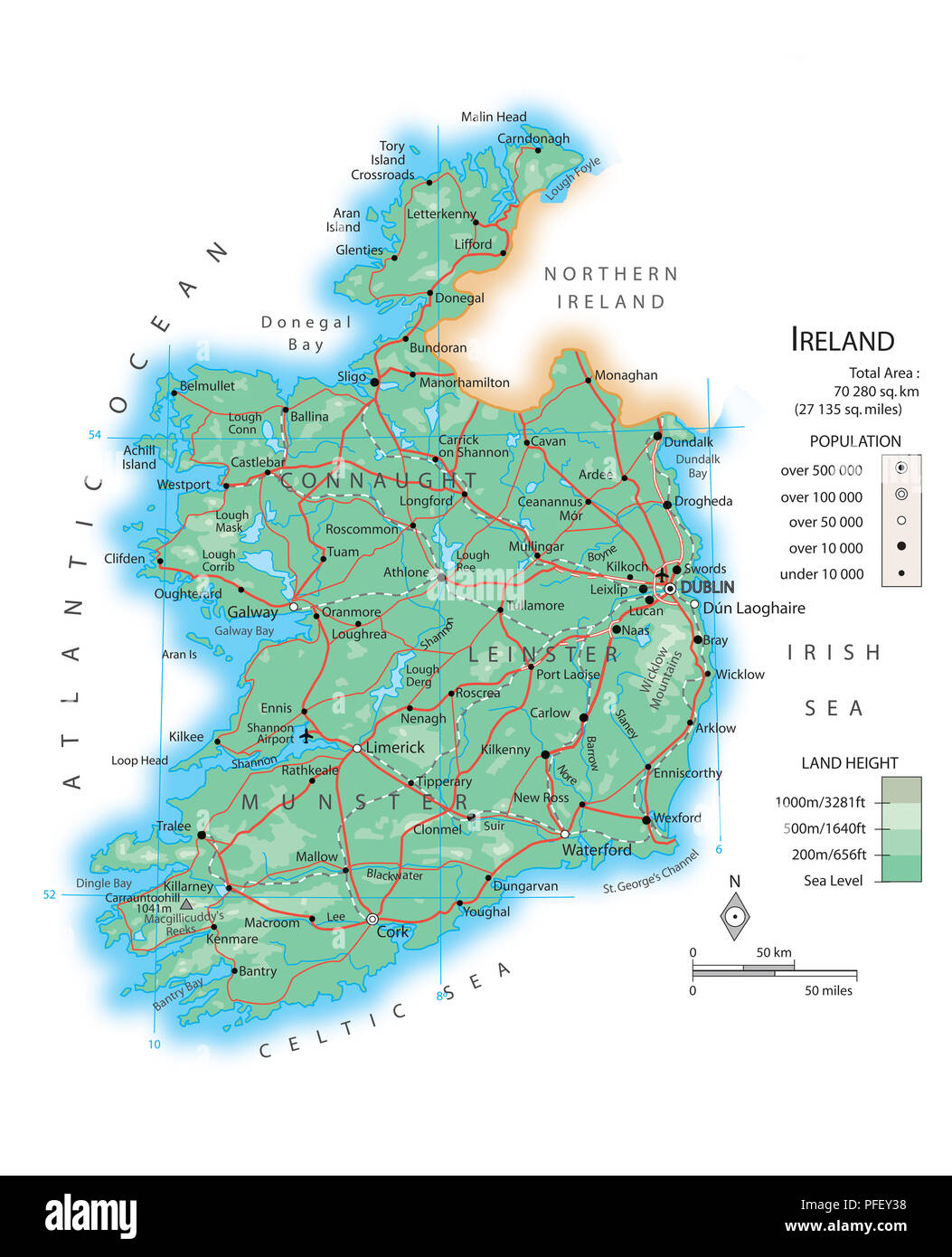 Map of ireland hi-res stock photography and images - Alamy