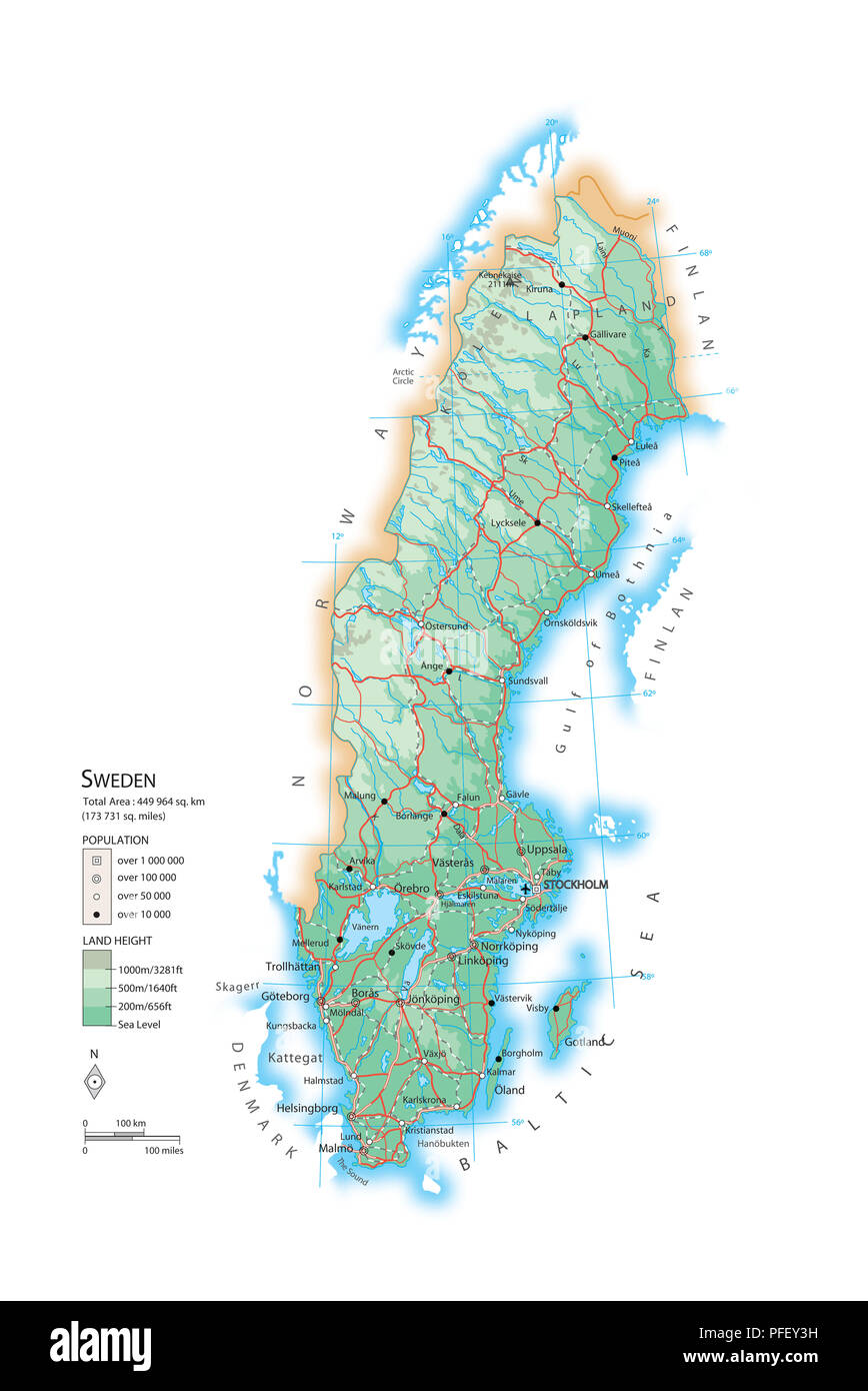 Map of sweden hi-res stock photography and images - Alamy