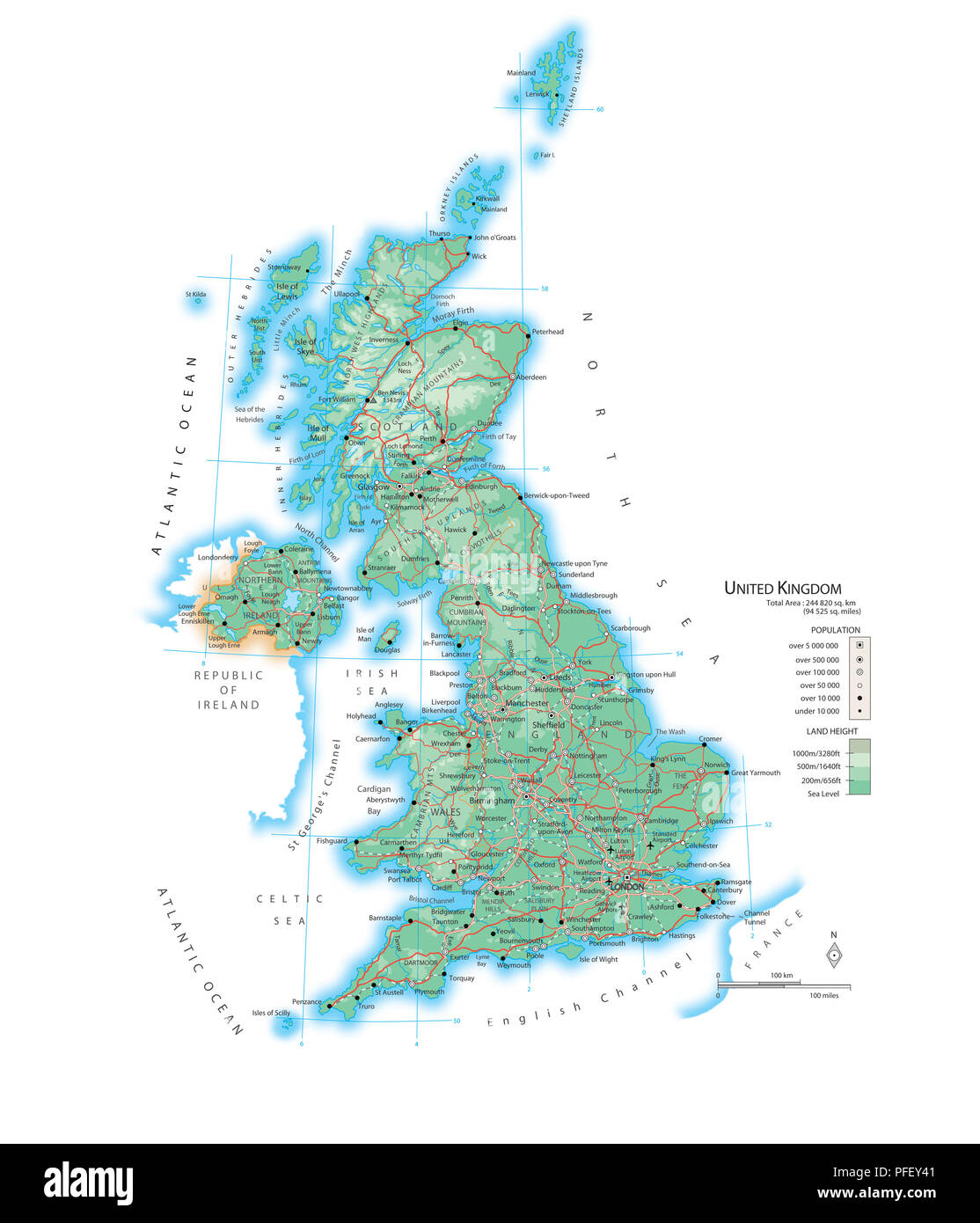 Map of the United Kingdom Stock Photo - Alamy