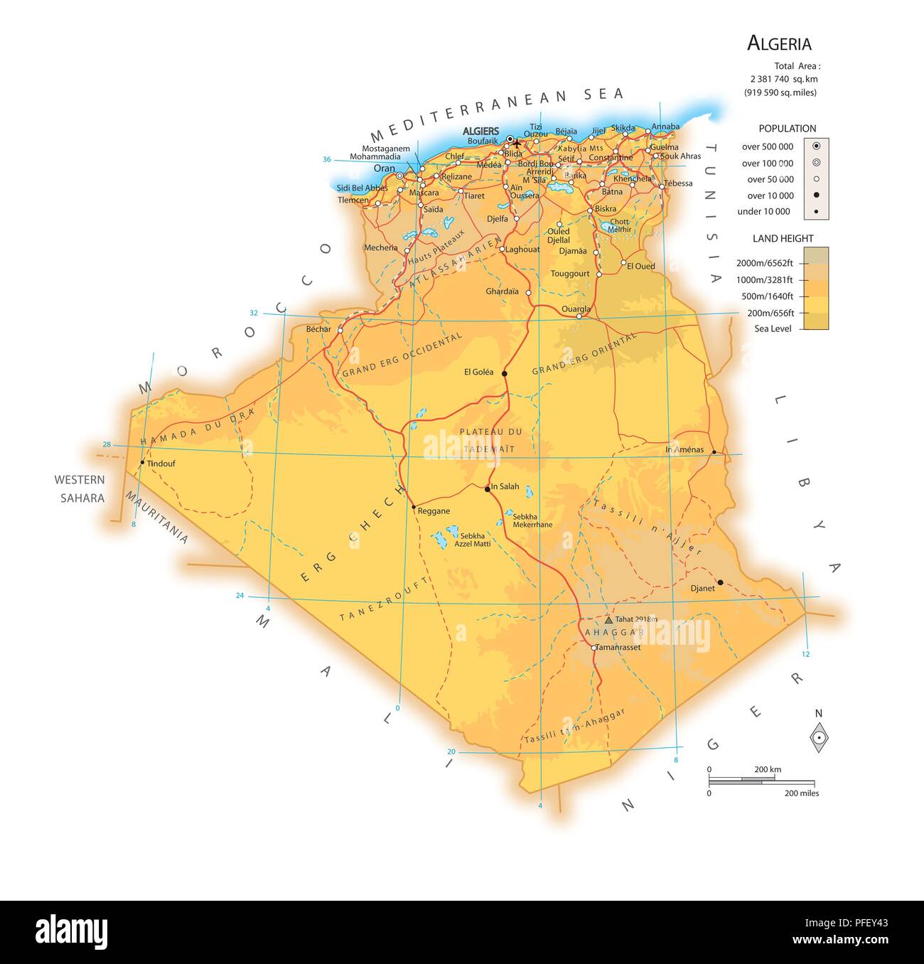Map of algeria hi-res stock photography and images - Alamy